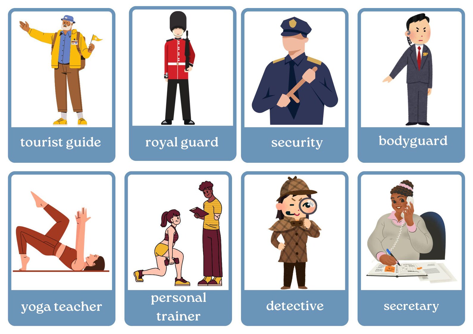 Profession Flashcards for Kids Community Helpers, Jobs Learning Cards ...