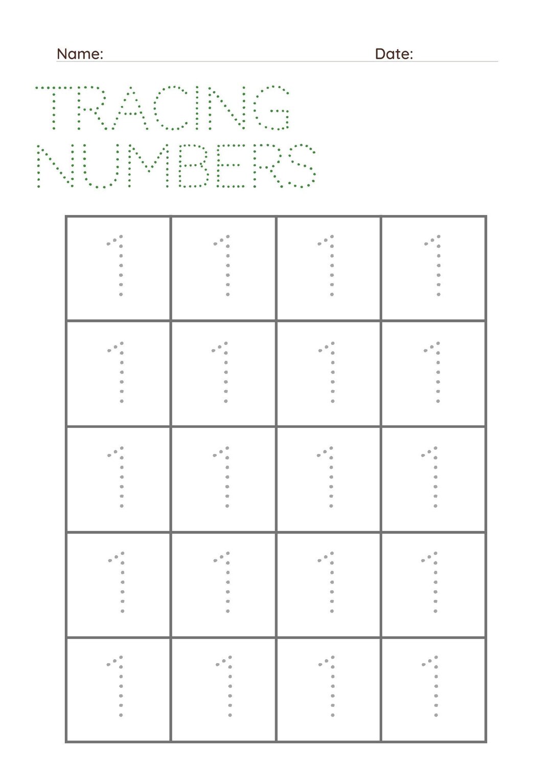 Tracing Numbers Worksheet for Kids | Printable 1-10 Number Tracing ...