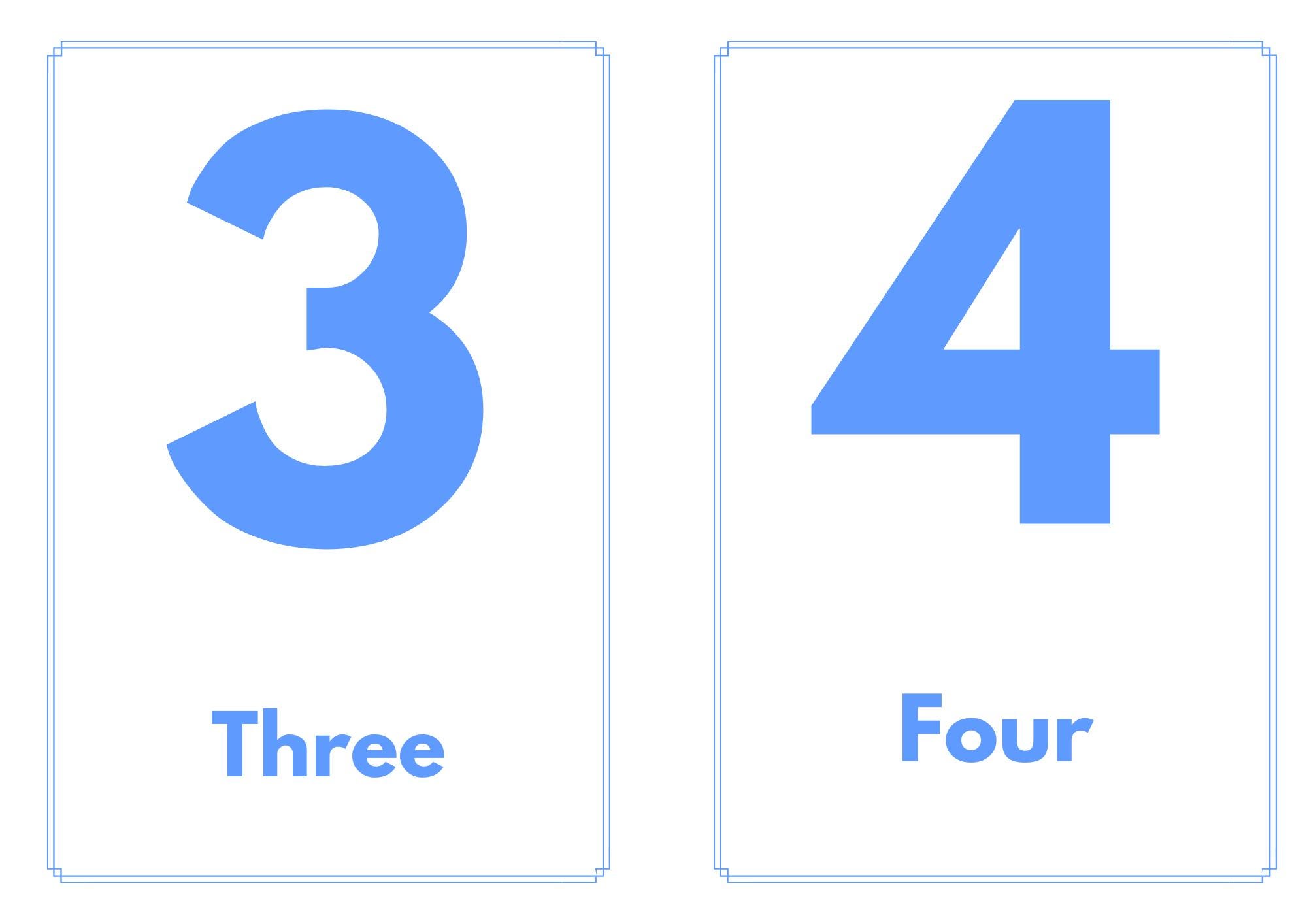 Number Flashcards 1-10 Printable | Preschool & Toddler Counting Cards ...