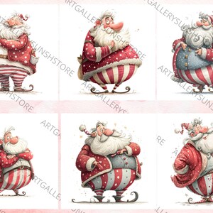 Whimsical Santa Clipart Bundle, Festive Holiday Illustrations, Free ...