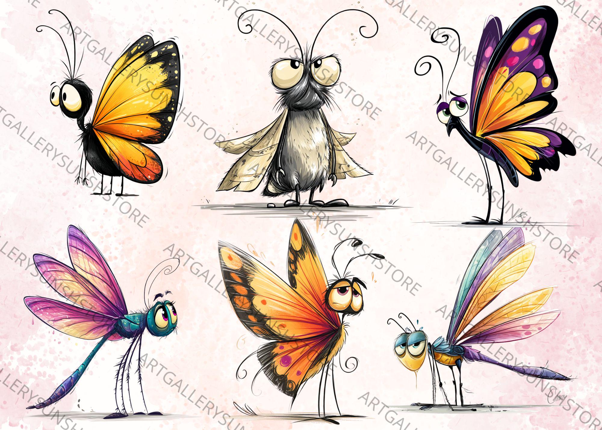 Insect Friends, Calm & Happy Bug Clipart Pack, Free Unlimited Comercial ...