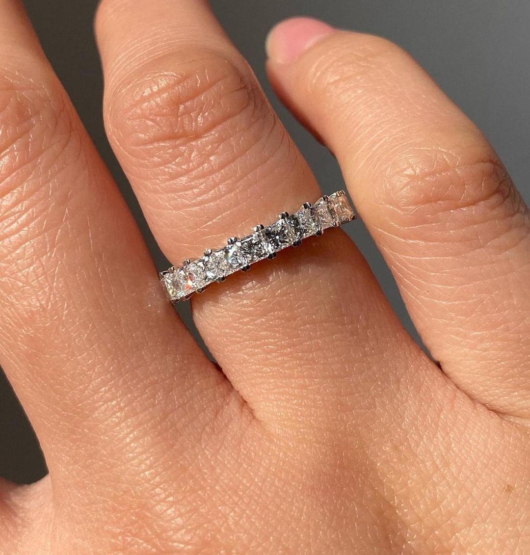 Princess Cut Diamond Band, Natural Diamond Princess Diamond Band ...