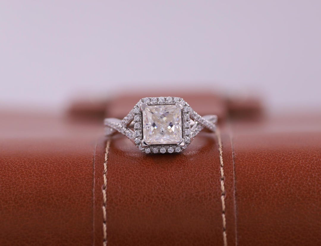 Princess Cut Lab Grown Diamond Bypass Ring, Princess Cut Diamond ...