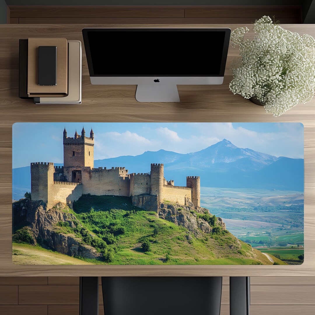 Large Medieval Castle Desk Mat, Fortified Walls Mousepad, Castlecore ...