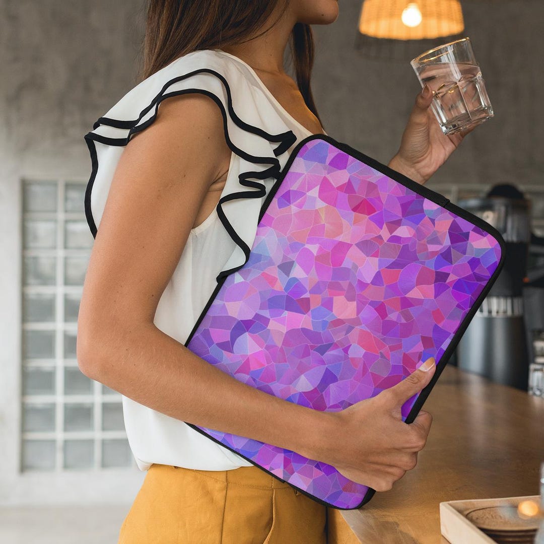 Pastel Mosaic Laptop Sleeve | Abstract Geometric Computer Cover - Etsy