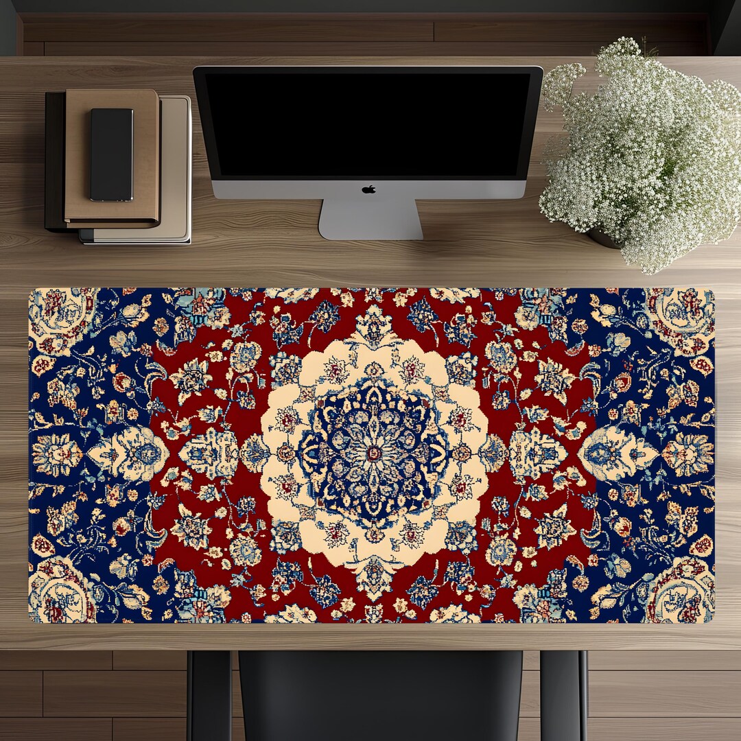 Traditional Desk Mat - Bohemian Style / Oversized Botanical Mousepad ...