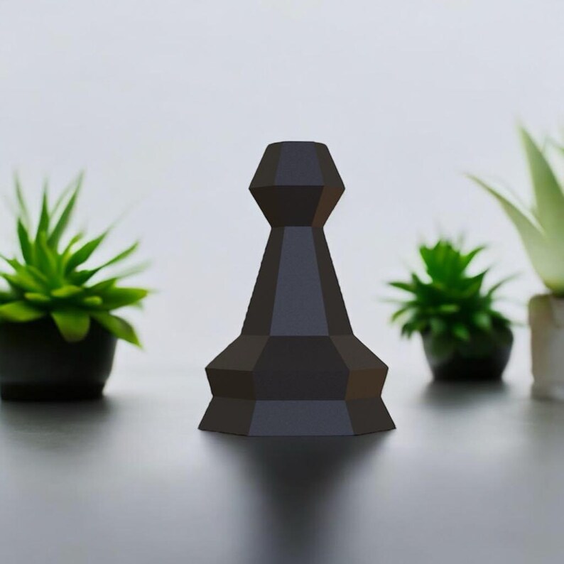 3D Chess Pawn Papercraft – Pdf Svg Dxf Template – Printable DIY Decor ...