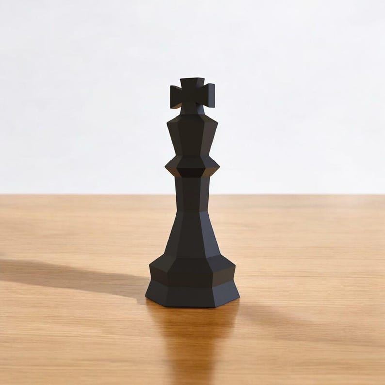 3D Chess King Papercraft – Printable Pdf Svg Dxf Template – Bold DIY ...