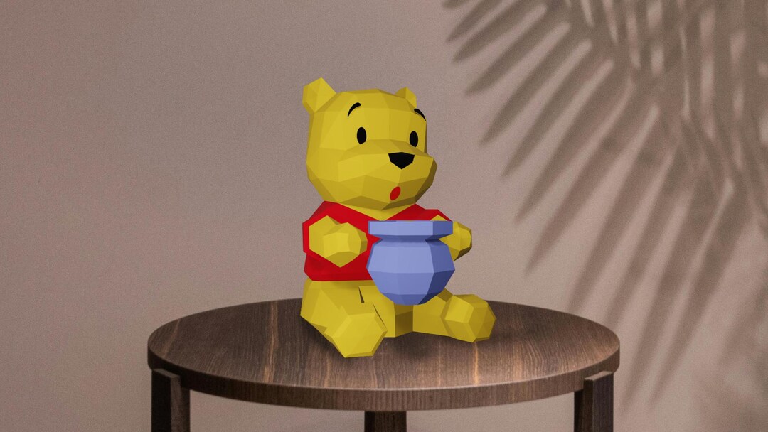 Papercraft Model of a Winnie the Pooh, PDF, Digital File of a 3D Paper ...