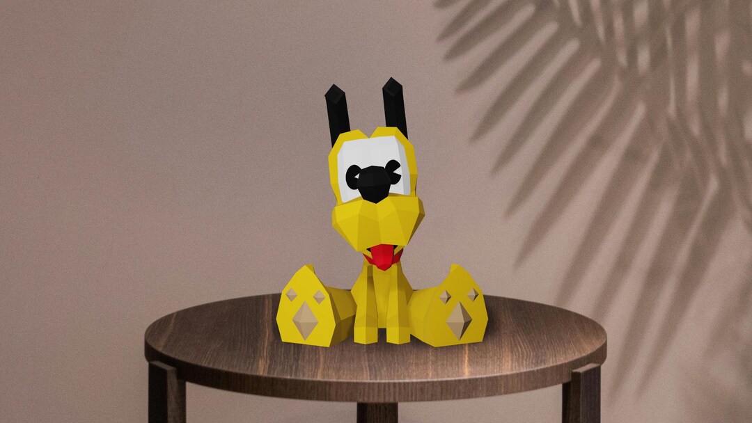 Papercraft Model of a Pluto Dog, PDF, Digital File of a 3D Paper Pluto, Low Poly Craft, Modern ...