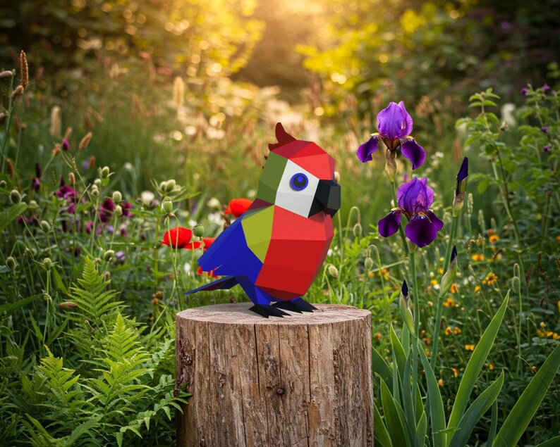 3D Parrot Papercraft for Kids – Printable PDF Template – Fun and ...