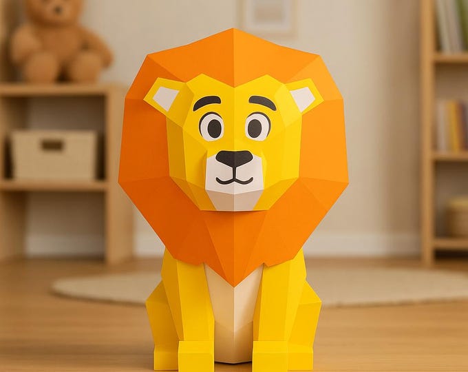 Lion, Papercraft, 3D Paper Model, Animal, Zoo, Paper Craft, Template ...