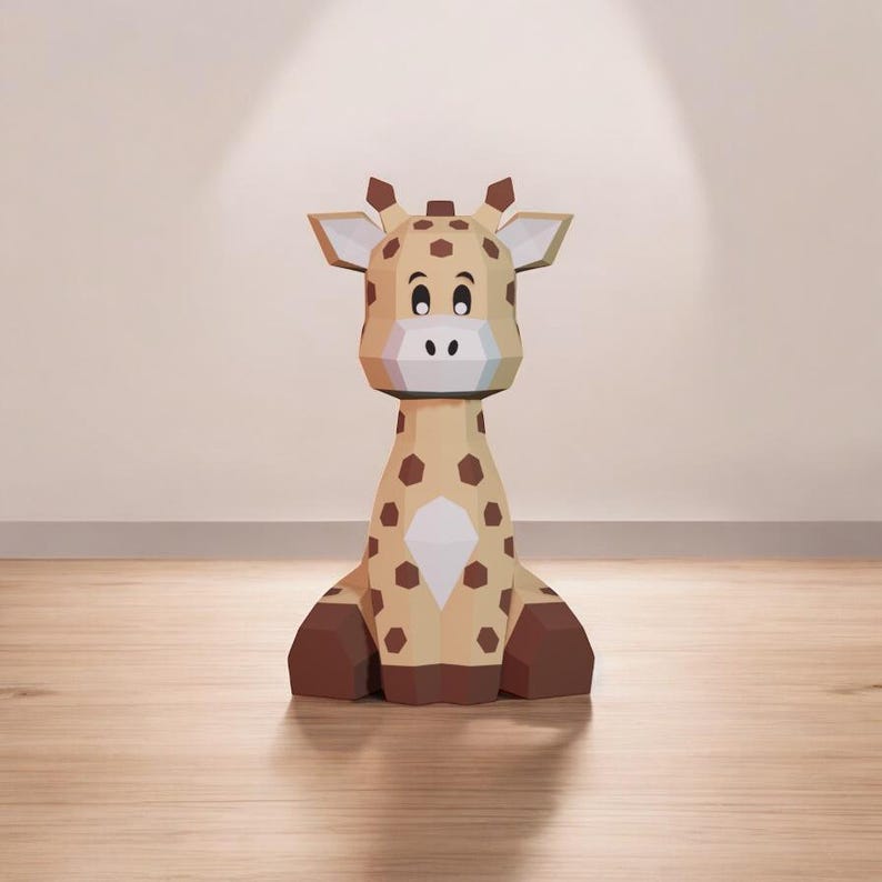 3D Giraffe Papercraft to Print – Pdf Svg Dxf Template – DIY Paper ...