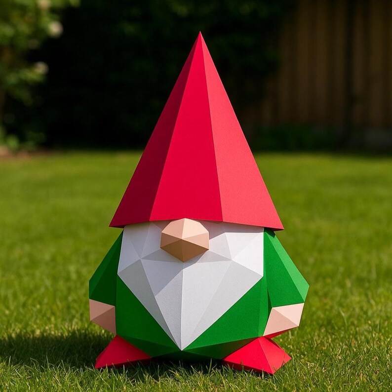 Gnome Papercraft 3d to Print – Pdf Svg Dxf Model – Diy Origami Holiday ...