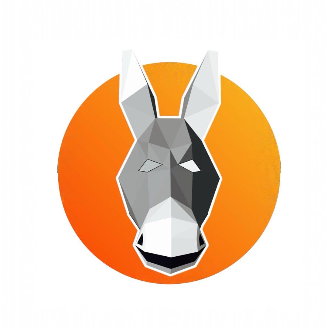 Donkey Mask Papercraft Model, PDF, 3D Paper Donkey Digital File, Low ...