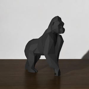 3D Papercraft Gorilla – Printable PDF/SVG DIY Jungle Decor, Modern ...