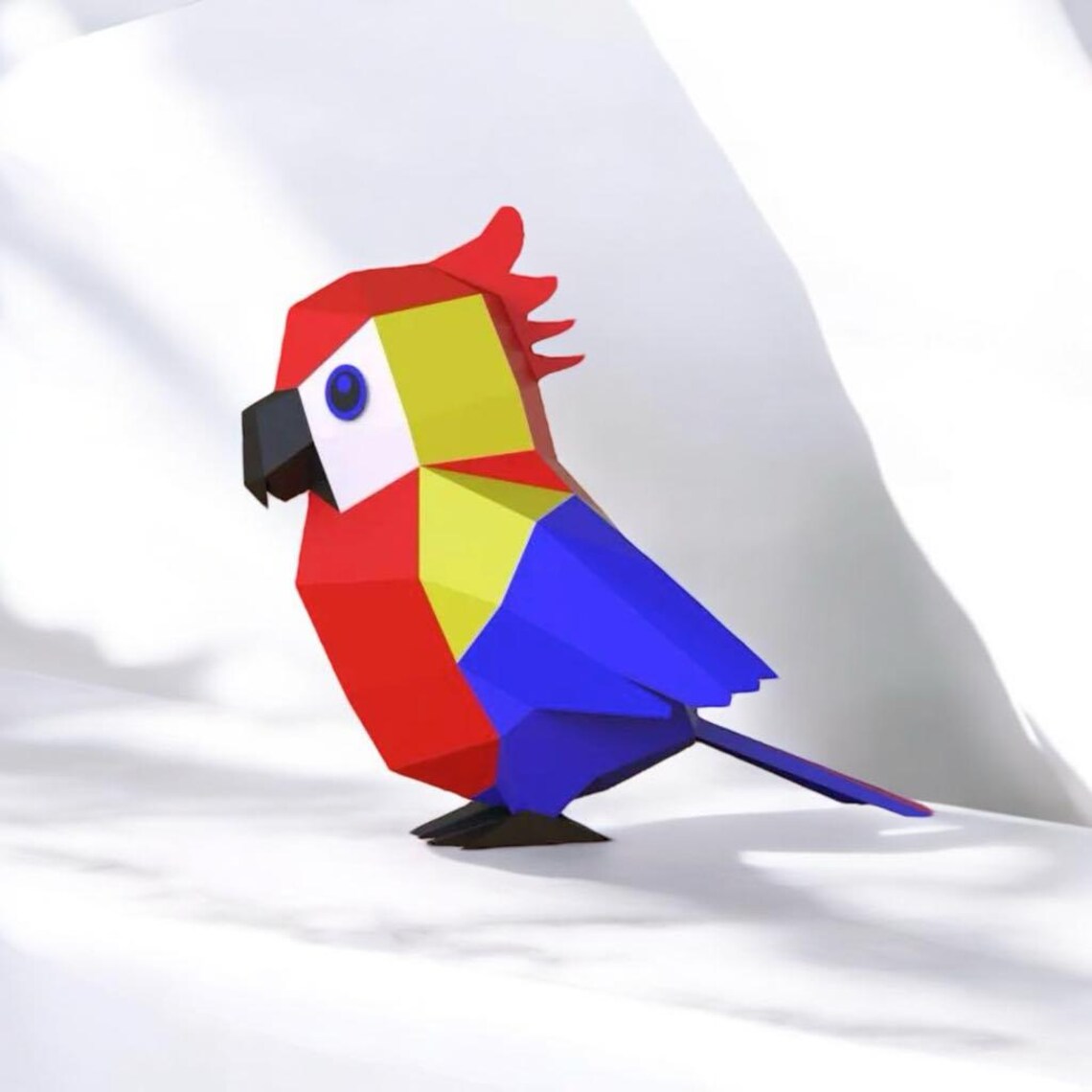 3D Parrot Papercraft for Kids – Printable PDF Template – Fun and ...
