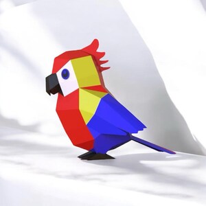 3D Parrot Papercraft for Kids – Printable PDF Template – Fun and ...