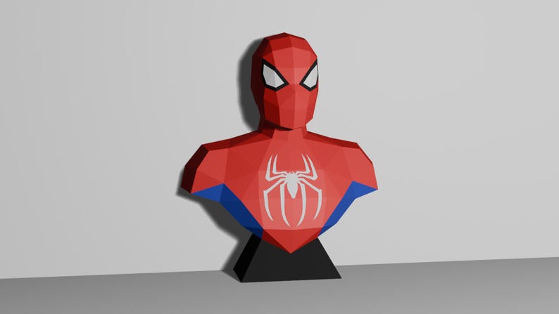 Spiderman Superhero Bust Papercraft, PDF, Digital File of a 3D Masked ...