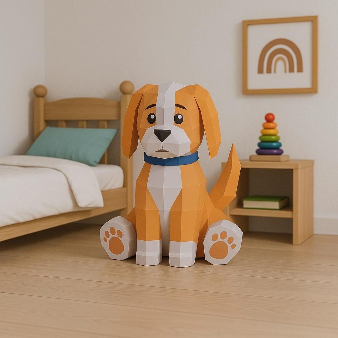 Cute Dog Papercraft 3D – Printable PDF/SVG DIY Animal Decor for Kids ...