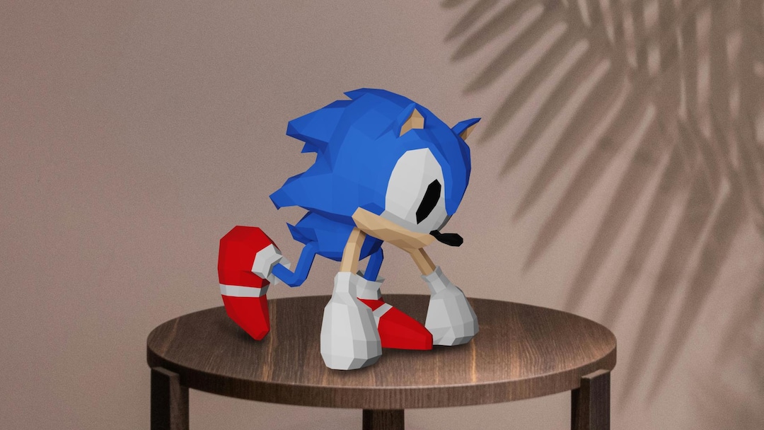 Sonic the Hedgehog Papercraft Model, PDF, Digital File of a 3D Paper ...