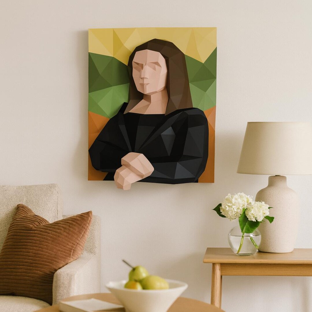 Mona Lisa Papercraft 3D to Print – PDF SVG DXF Model – Wall Art Design ...