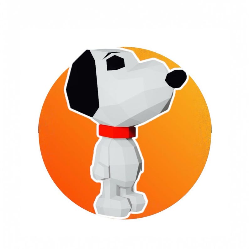 Papercraft Model of a Snoopy, PDF, Digital File of a 3D Paper Snoopy ...