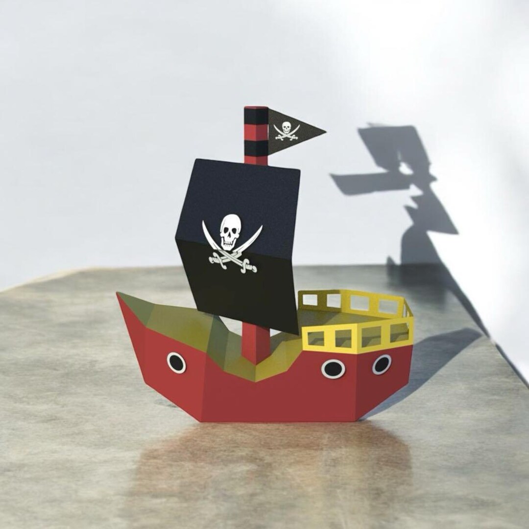 3D Pirate Ship for Kids – Printable PDF Papercraft – Fun DIY Activity ...