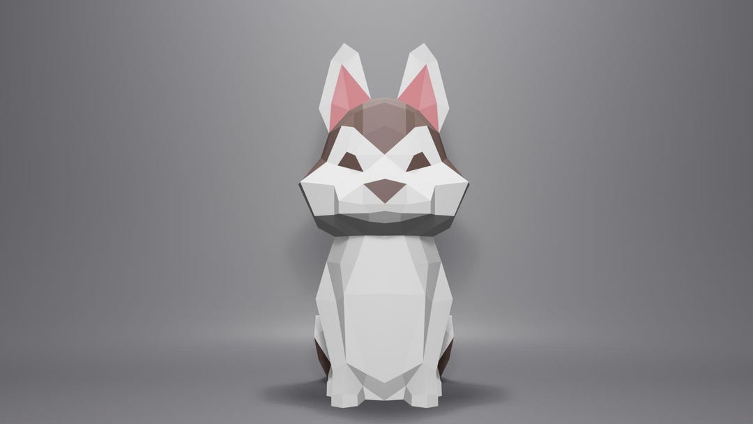 Husky Dog Papercraft Model, PDF, 3D Paper Dog Digital File, Low Poly ...