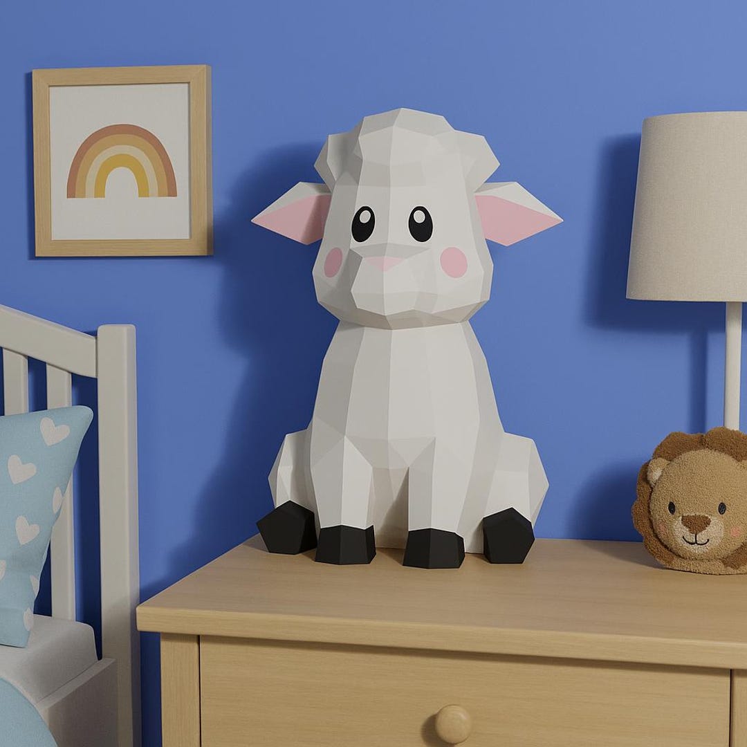 3D Papercraft Sheep to Print – PDF SVG DXF Template – Diy Paper ...
