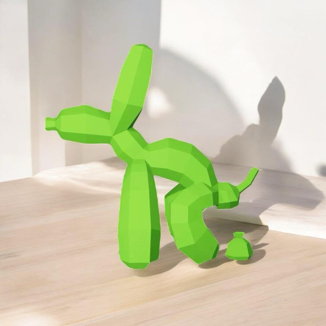 Pooping Balloon Dog Papercraft 3d – Printable Pdf Svg Dxf – Diy Origami ...