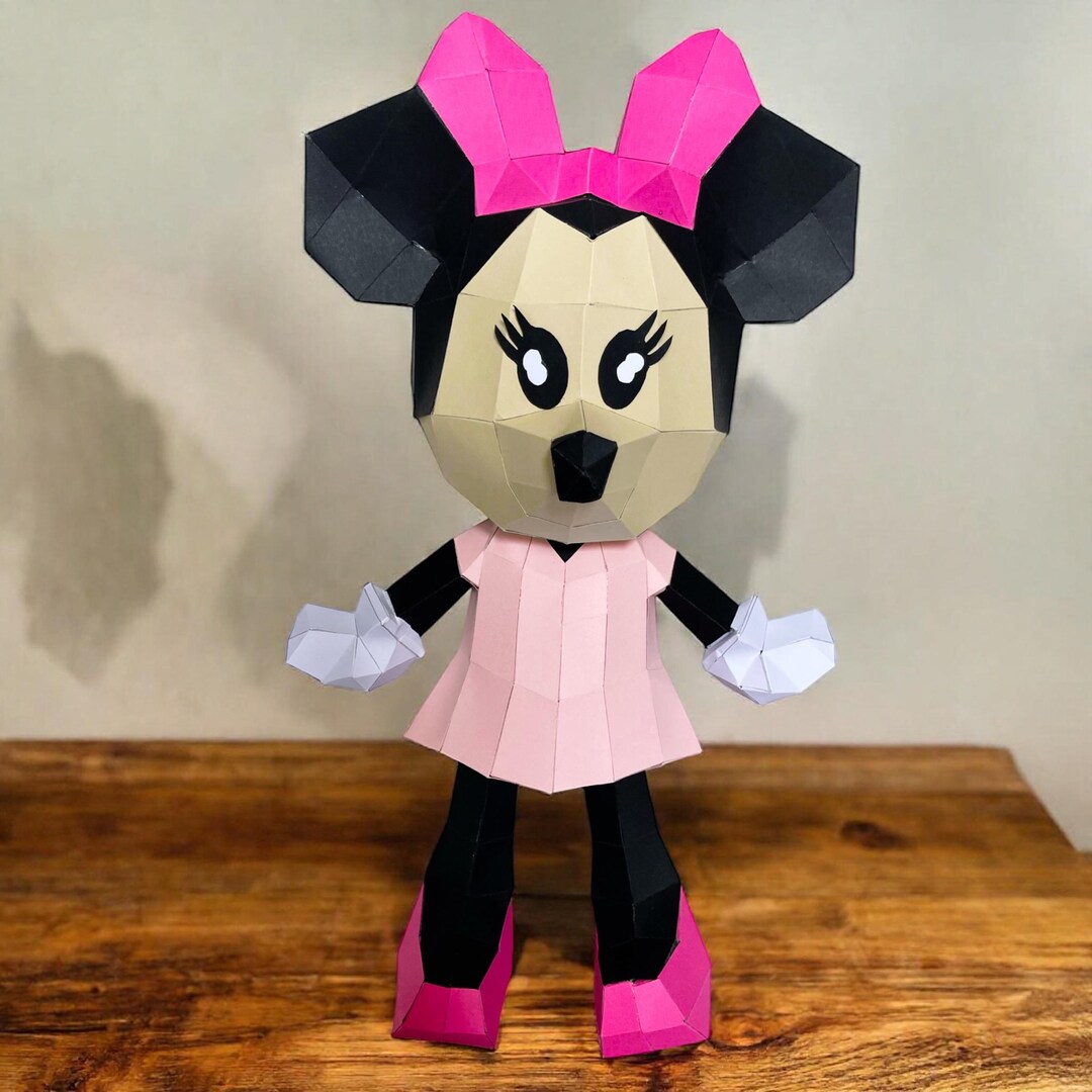 Papercraft Model of a Minnie, PDF, Digital File of a 3D Paper Minnie ...