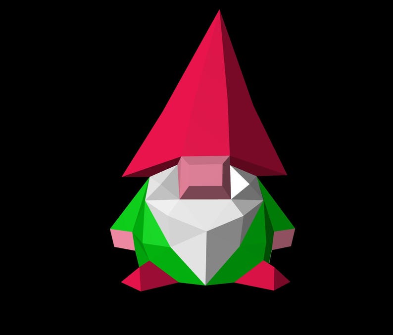 Gnome Papercraft 3d to Print – Pdf Svg Dxf Model – Diy Origami Holiday ...
