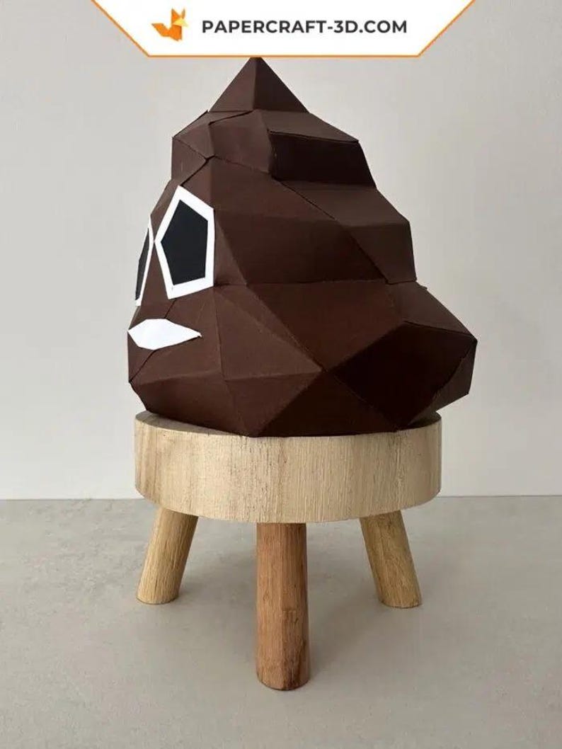 Papercraft Model of a Poop Emoji, PDF, Digital File of a 3D Paper Poop ...