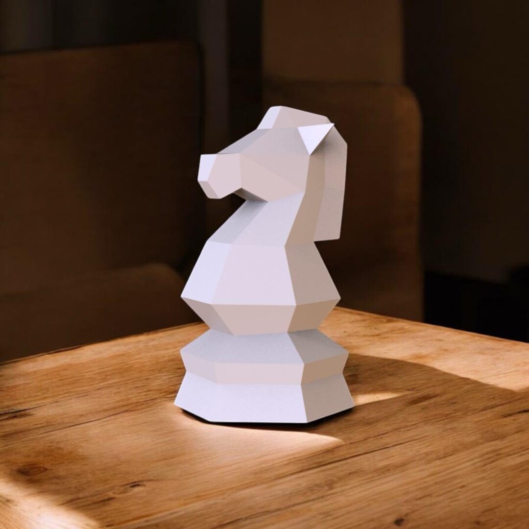 3D Chess Knight Papercraft – Pdf Svg Dxf Template – DIY Printable Decor ...