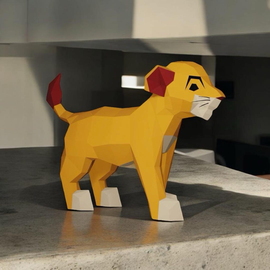 Simba Lion Papercraft 3d – Printable Pdf Svg Dxf – Diy Origami Disney ...