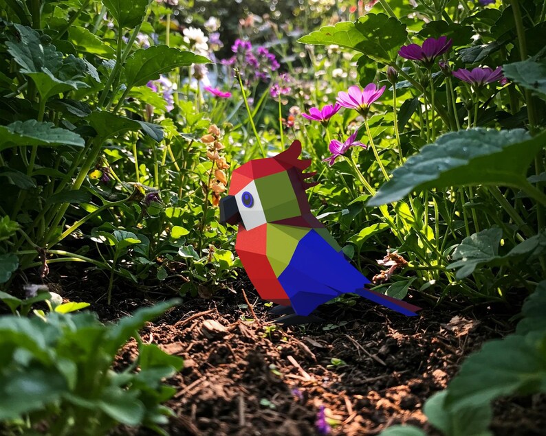 3D Parrot Papercraft for Kids – Printable PDF Template – Fun and ...