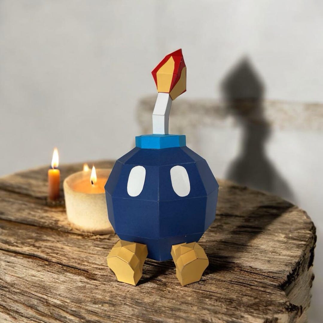 Buy 3D Papercraft Mario Bomb, PDF Digital File to Print of a 3D Paper ...