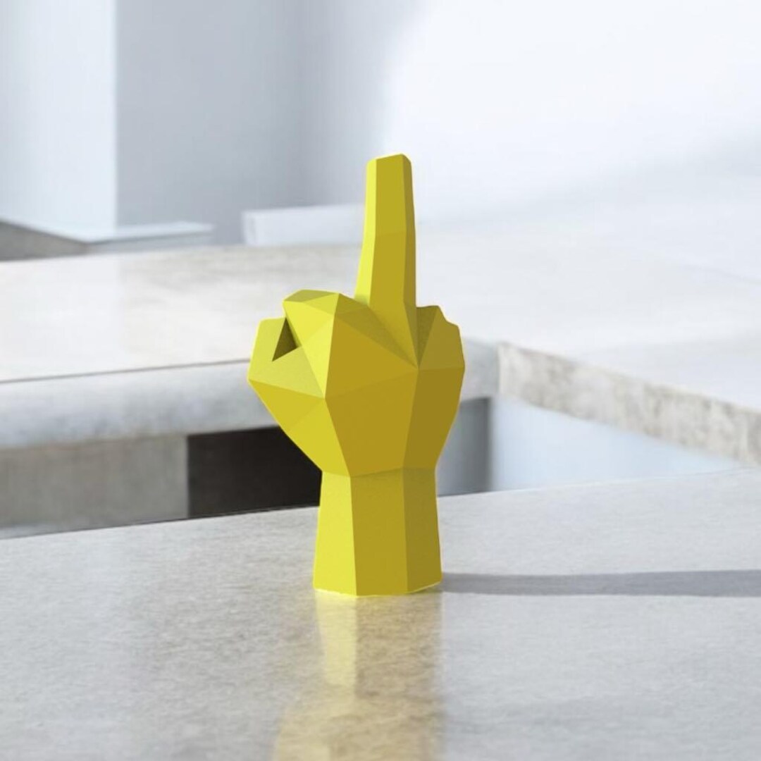 Middle Finger Papercraft – Printable 3d Model Pdf Svg Dxf – Paper ...