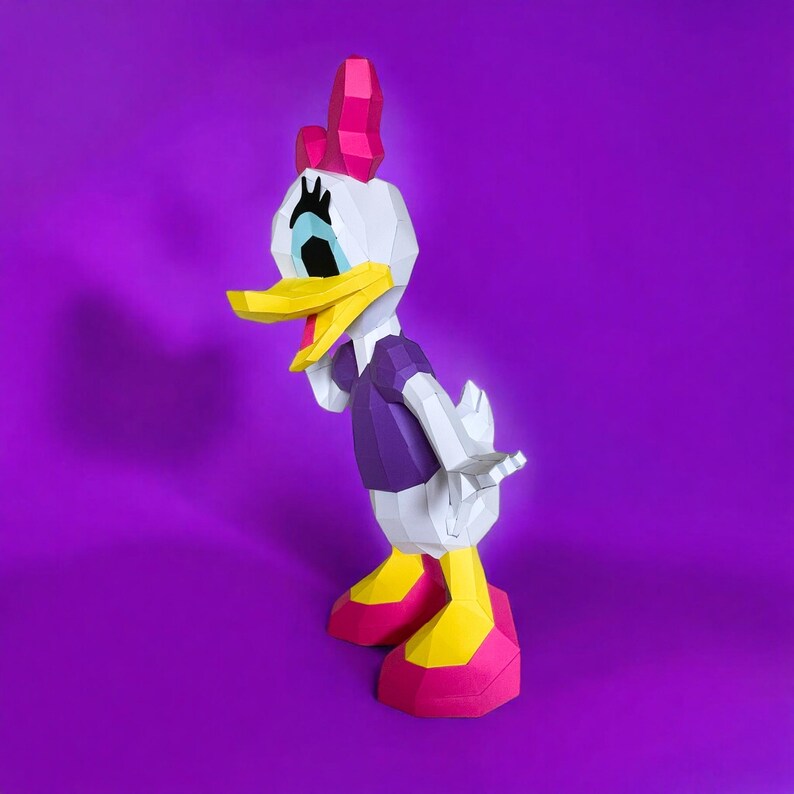 Daisy Papercraft Model, PDF, Disney Daisy 3D Paper Digital File, Low ...