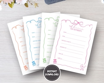 Baby Shower Activity - Advice and Wishes for Parents to Be - Etsy
