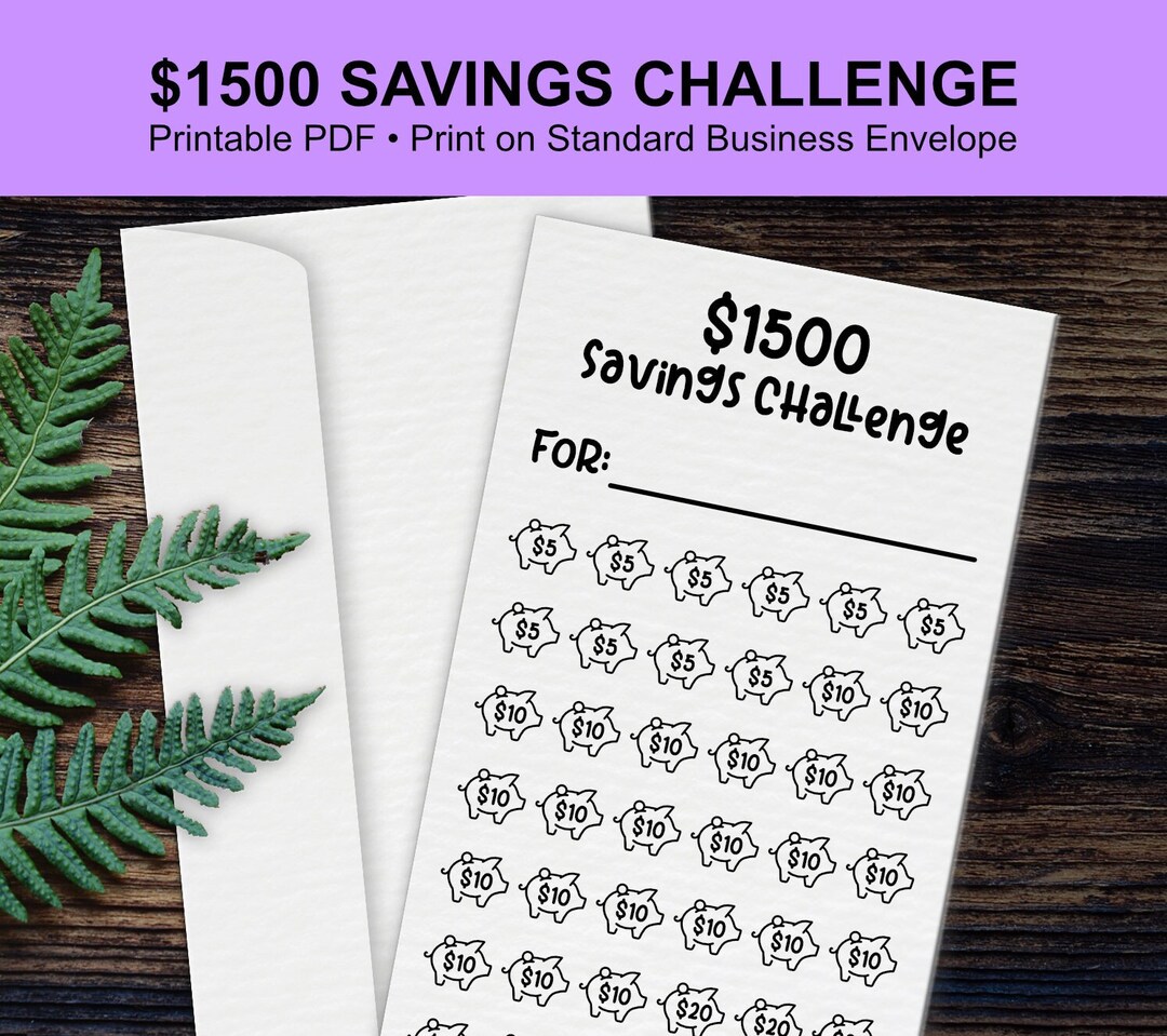 Envelope Savings Challenge Printable Savings Challenge Digital Download ...