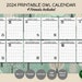 2024 Printable Owl Calendar, 2024 Monthly Calendar, Instant Download ...