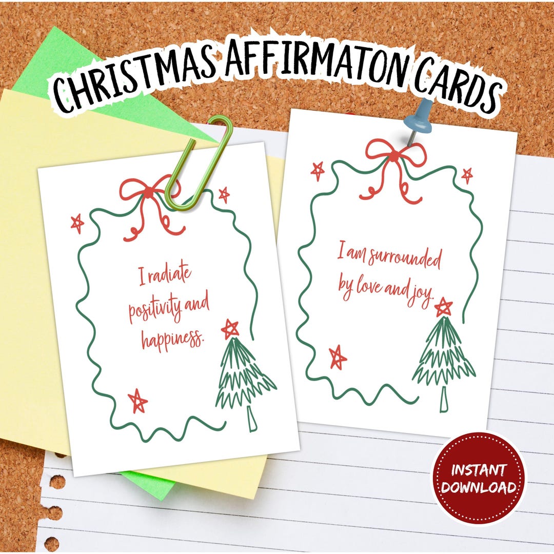 Printable Christmas Affirmation Cards, Bucket List, Self Confidence ...