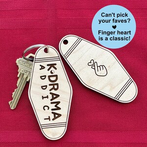 Custom K-drama Keychain Retro Hotel Style Personalized Engraved Wood ...
