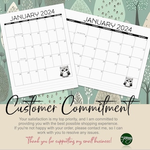 2024 Printable Owl Calendar, 2024 Monthly Calendar, Instant Download ...