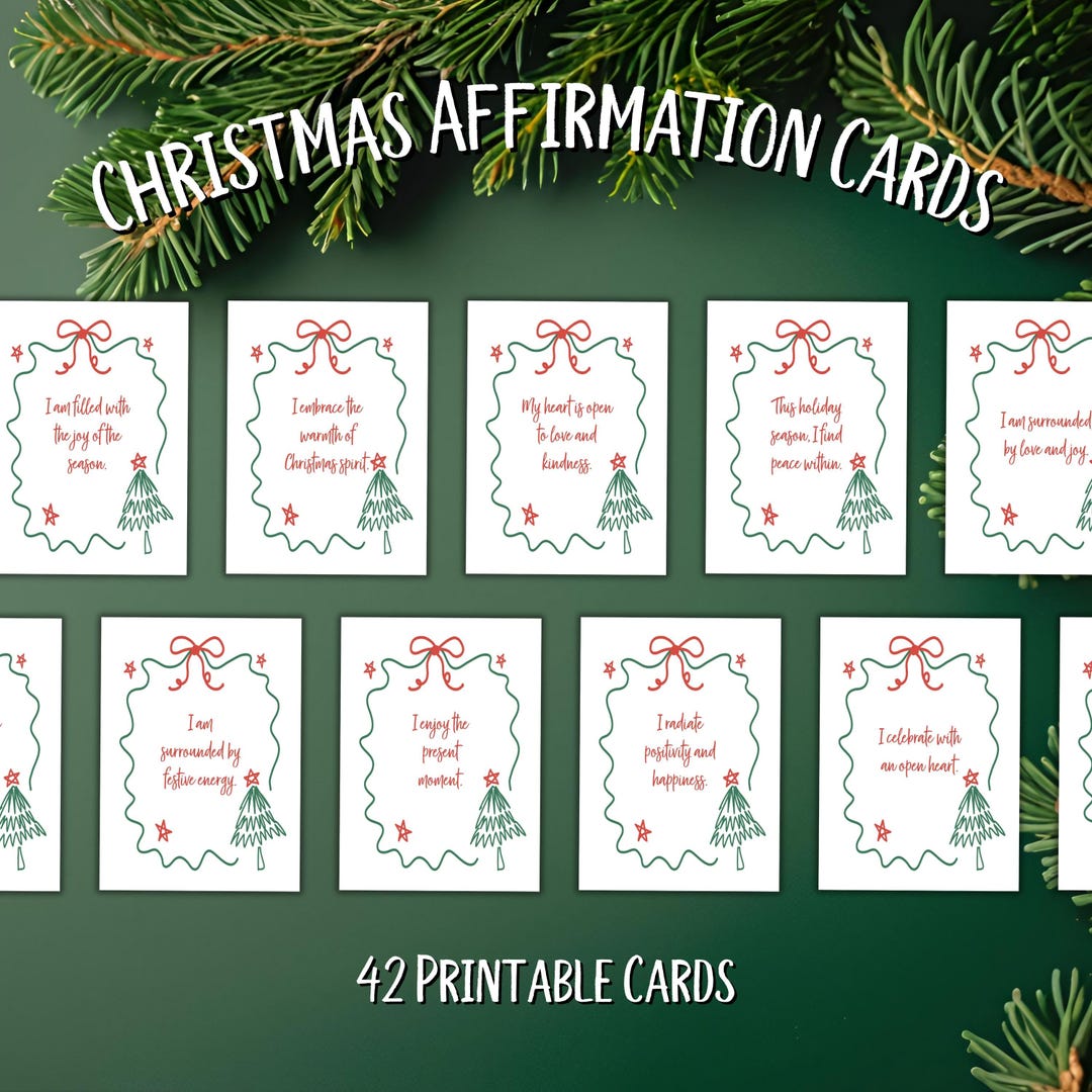 Printable Christmas Affirmation Cards, Bucket List, Self Confidence ...