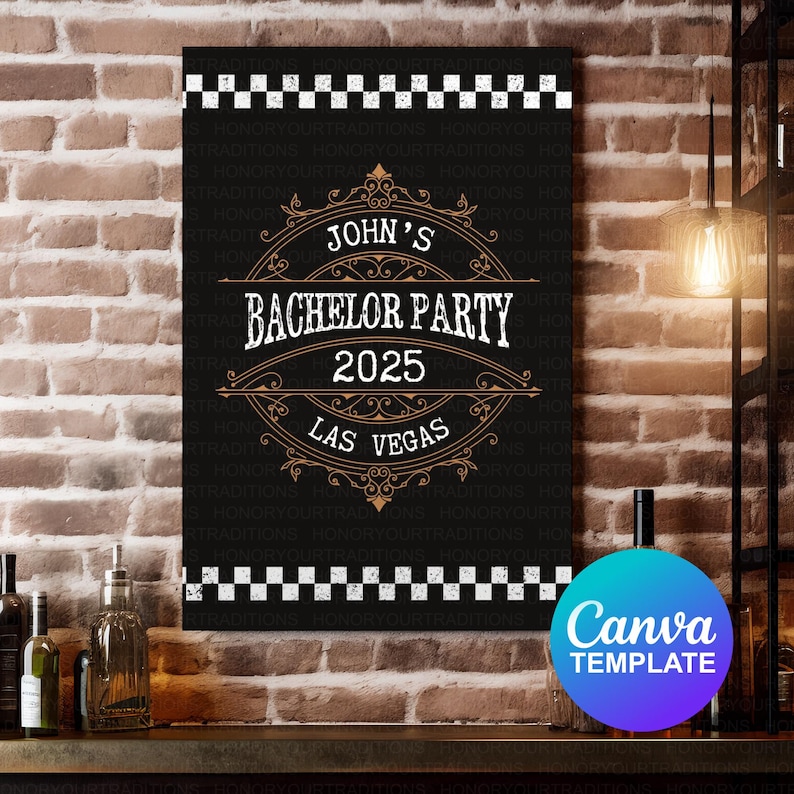 Bachelor Party Sign Whiskey Logo Template Editable Whiskey Themed Party ...