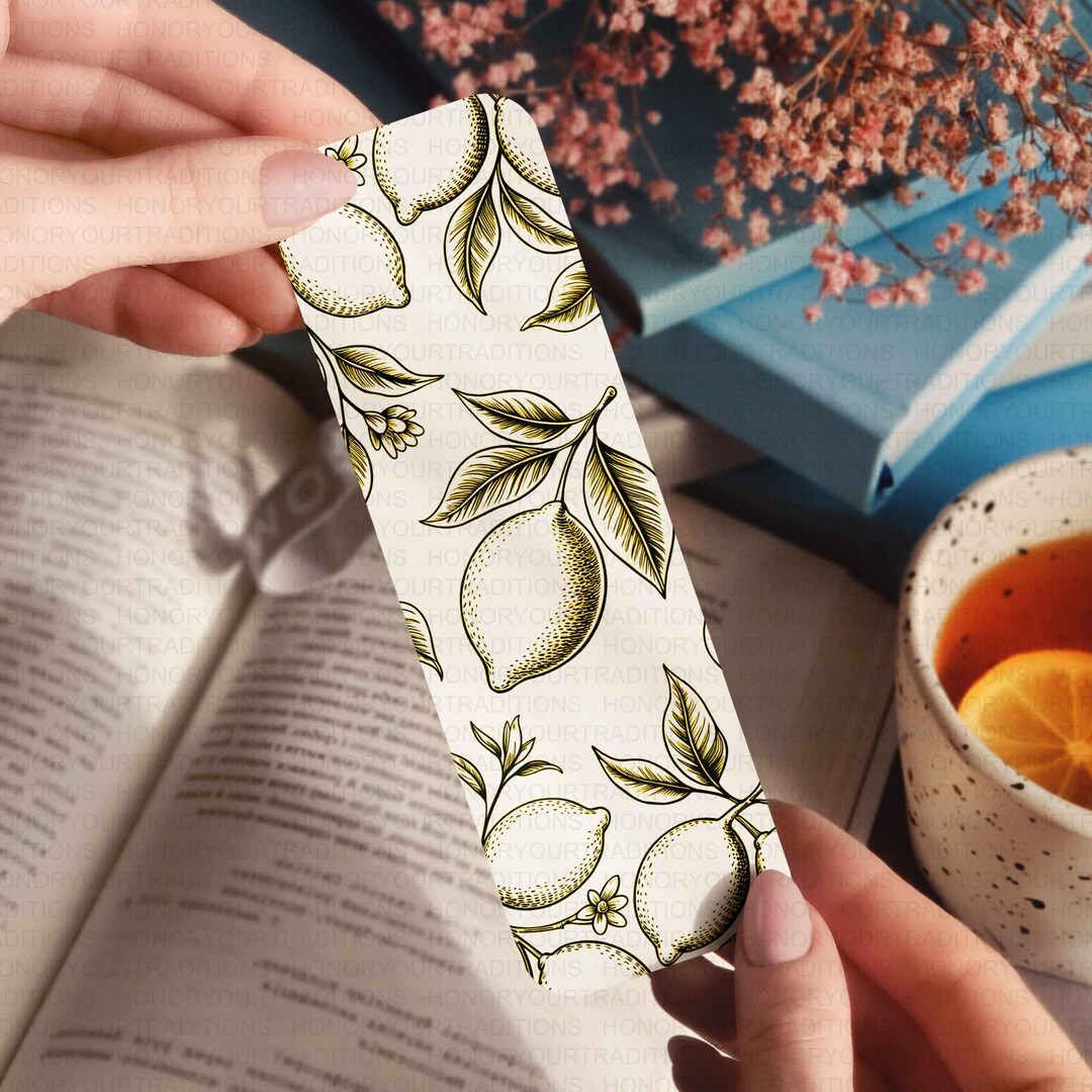 Lemon Printable Bookmarks Set of 4 – Digital Download, Floral Elegant ...