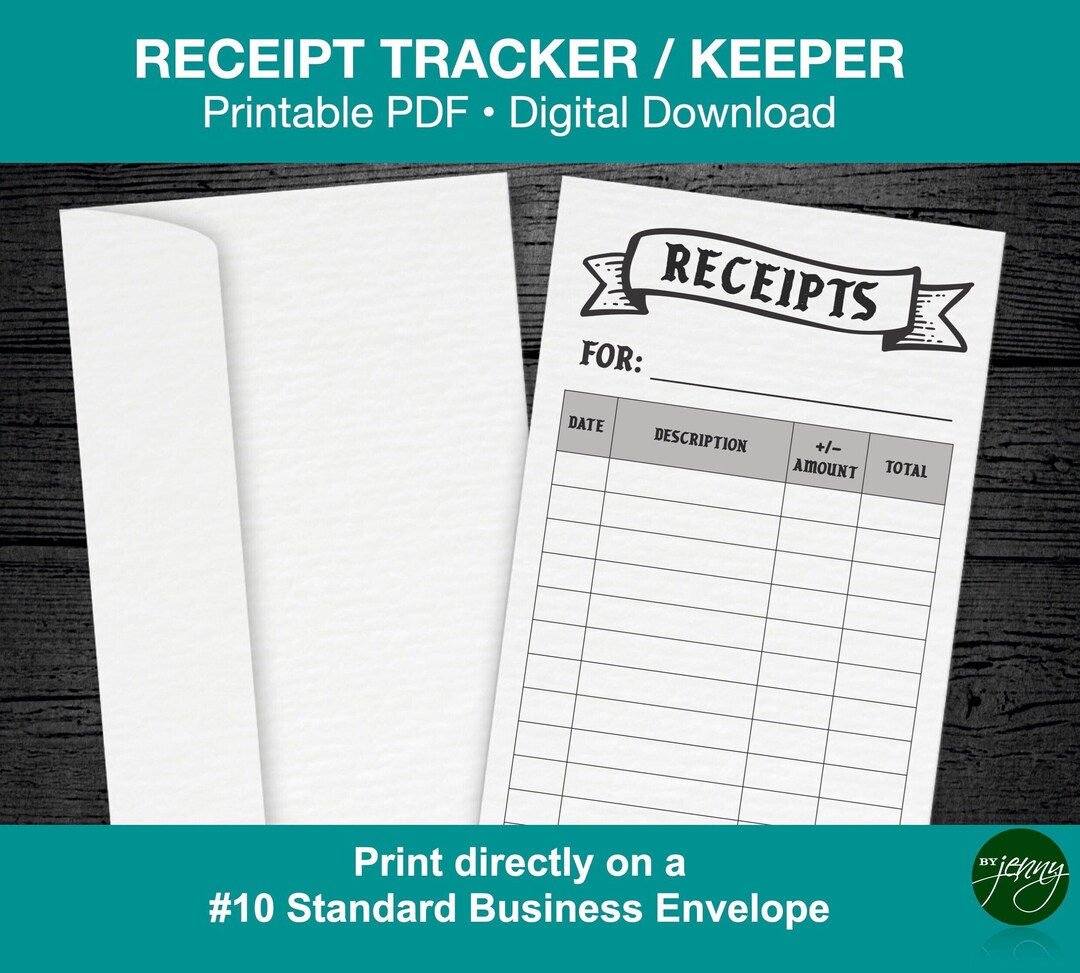 Receipt Tracker Envelope Printable Savings Challenge Digital Download ...